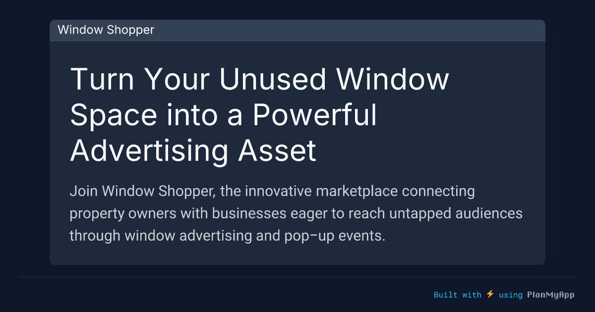 Window Shopper - Rent Your Window Space for Advertising | Innovative ...